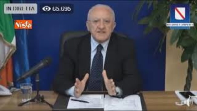 De Luca: "In Campania abbiamo percentuale di imbecilli che e' dura a ...