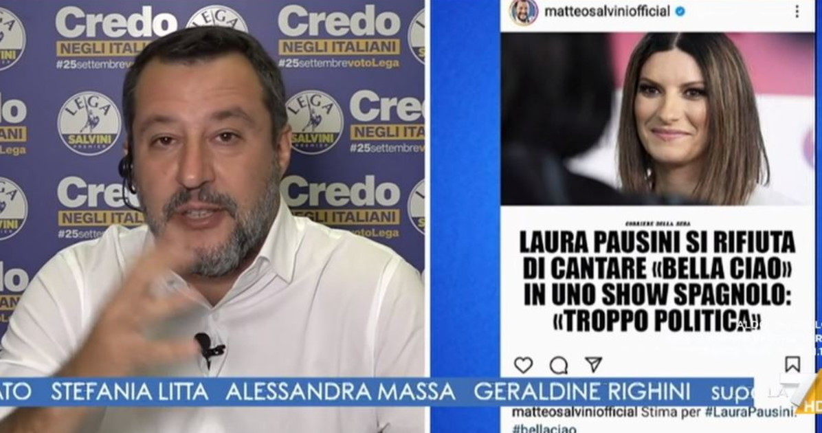 L'Aria che Tira, Matteo Salvini difende Laura Pausini: mi piace chi non ...