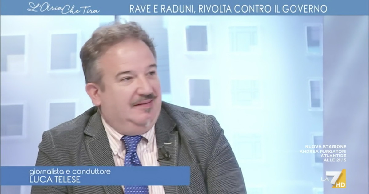 L'Aria che Tira, Luca Telese incontenibile sui rave party: strafattoni ...