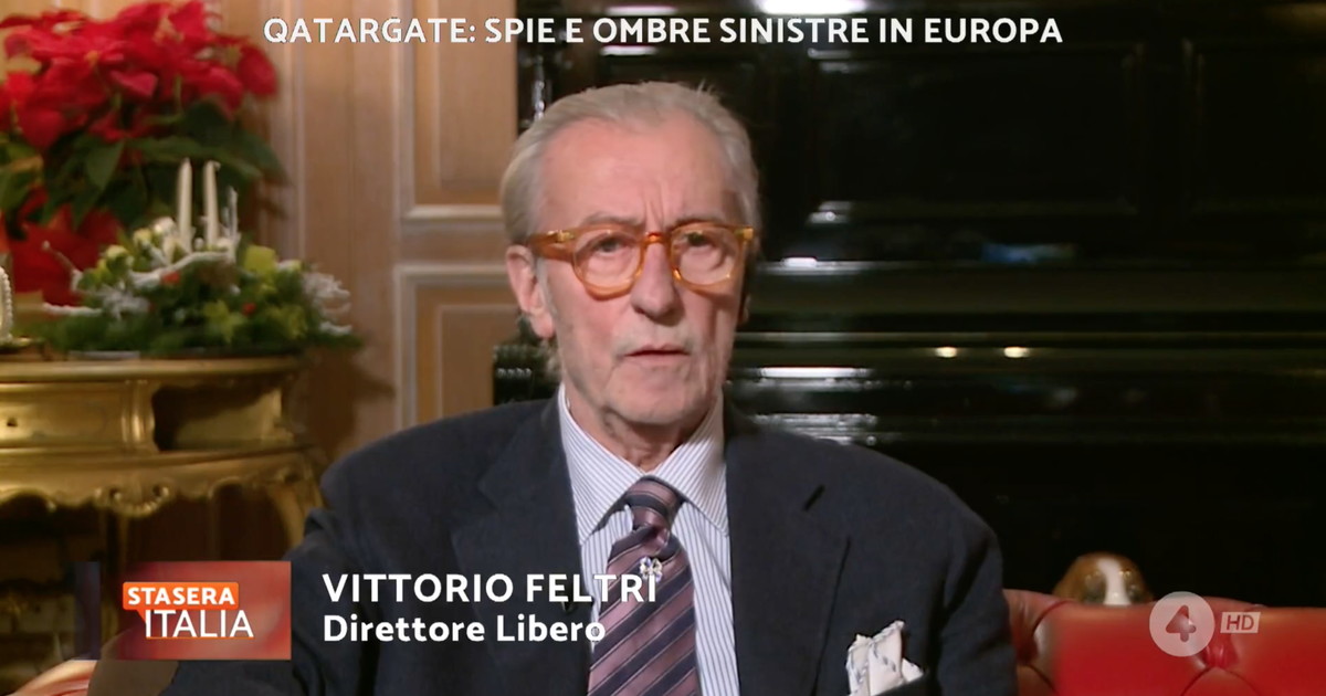 Stasera Italia, profezia di Feltri sul Qatargate: “Più si va avanti ...